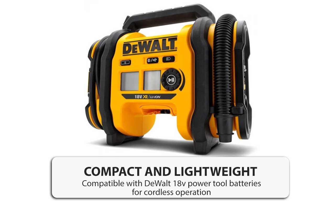 DeWalt Inflator 18V Li-ion XR AC/DC Cordless 159PSI Inflation Pressure ...