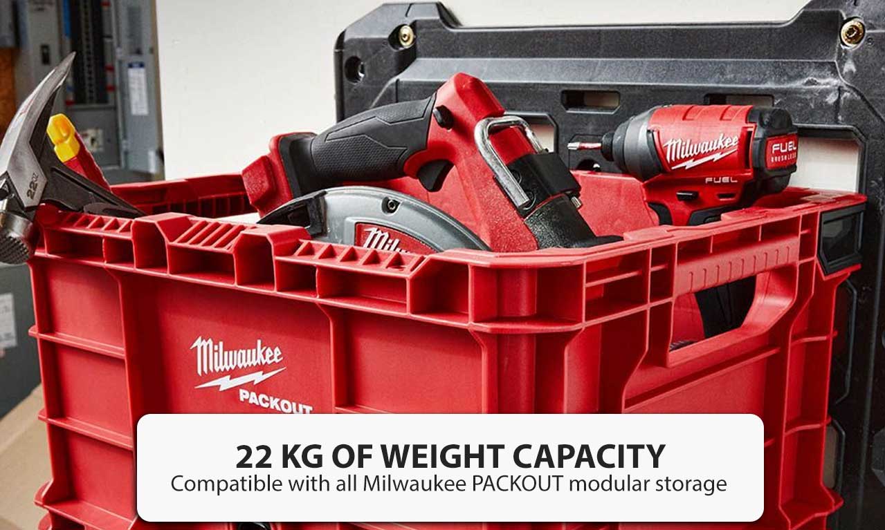 Milwaukee Packout Crate Tool Box Durable Modular Storage System Stack ...