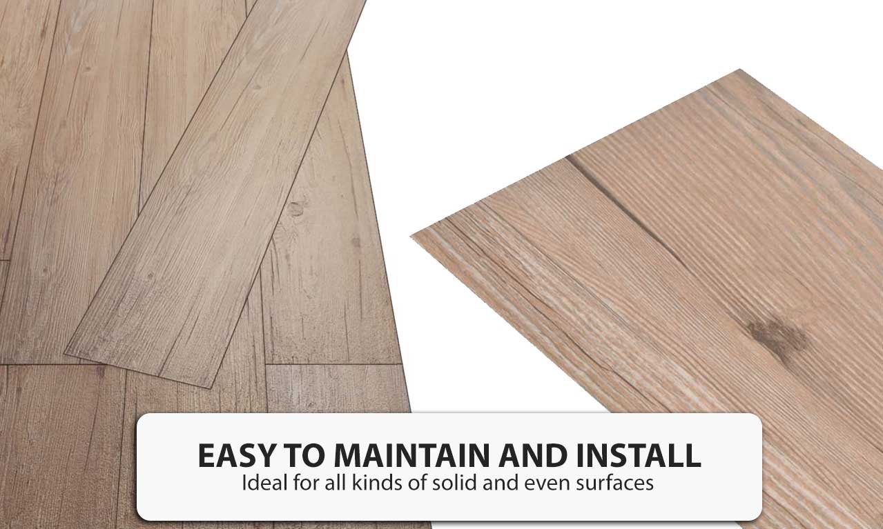 Self-adhesive PVC Flooring Plank Set 5.02 m² Oak Brown 36 Planks ...